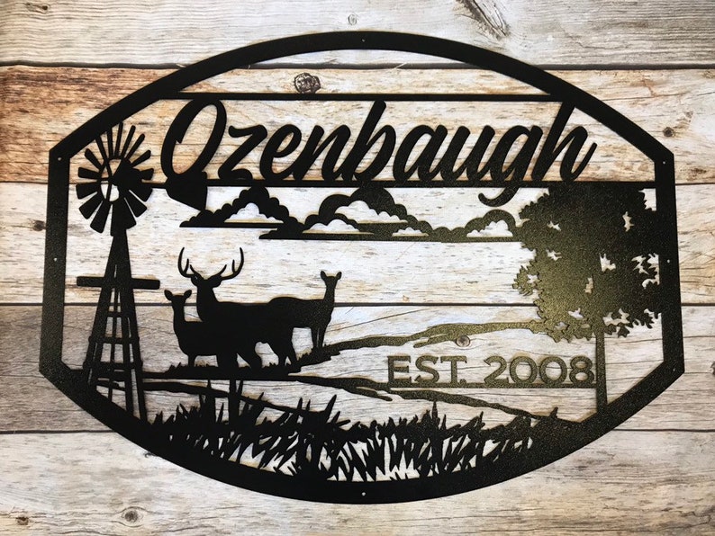 Metal Nature Scene Personalized Metal Sign Deer Sign - Etsy