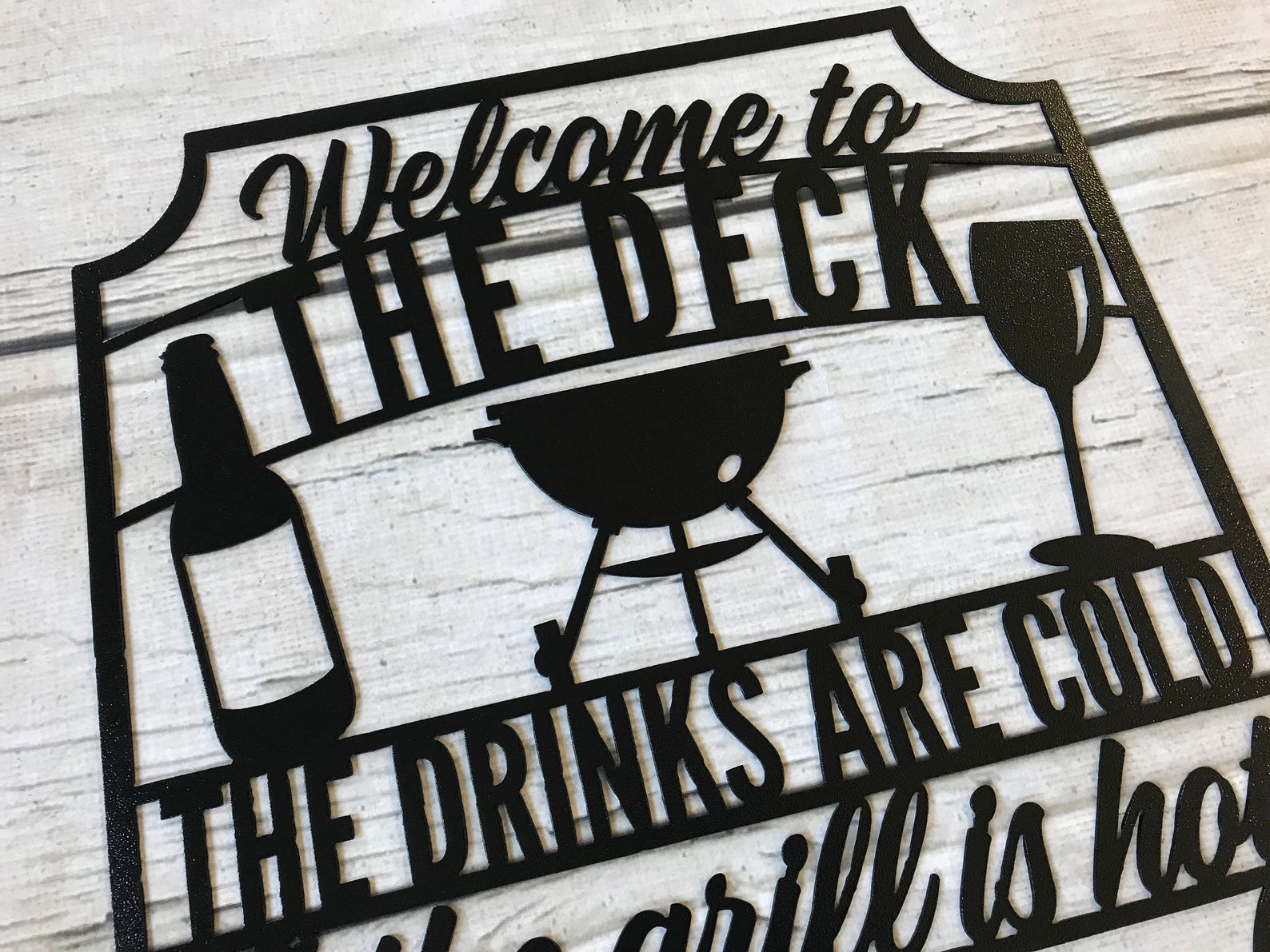 Welcome to the Deck Metal Sign Deck Sign Metal Deck Sign | Etsy