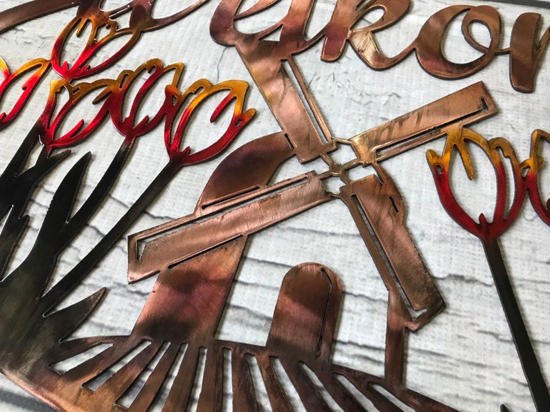 Welkom Tulip Sign, Dutch Metal Art, Tulip Sign - Etsy