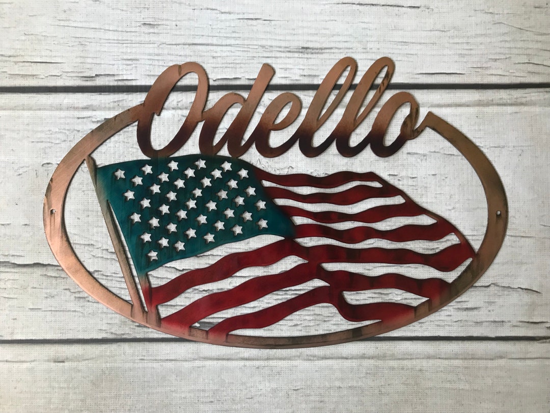 American Flag Custom Name Sign - Etsy