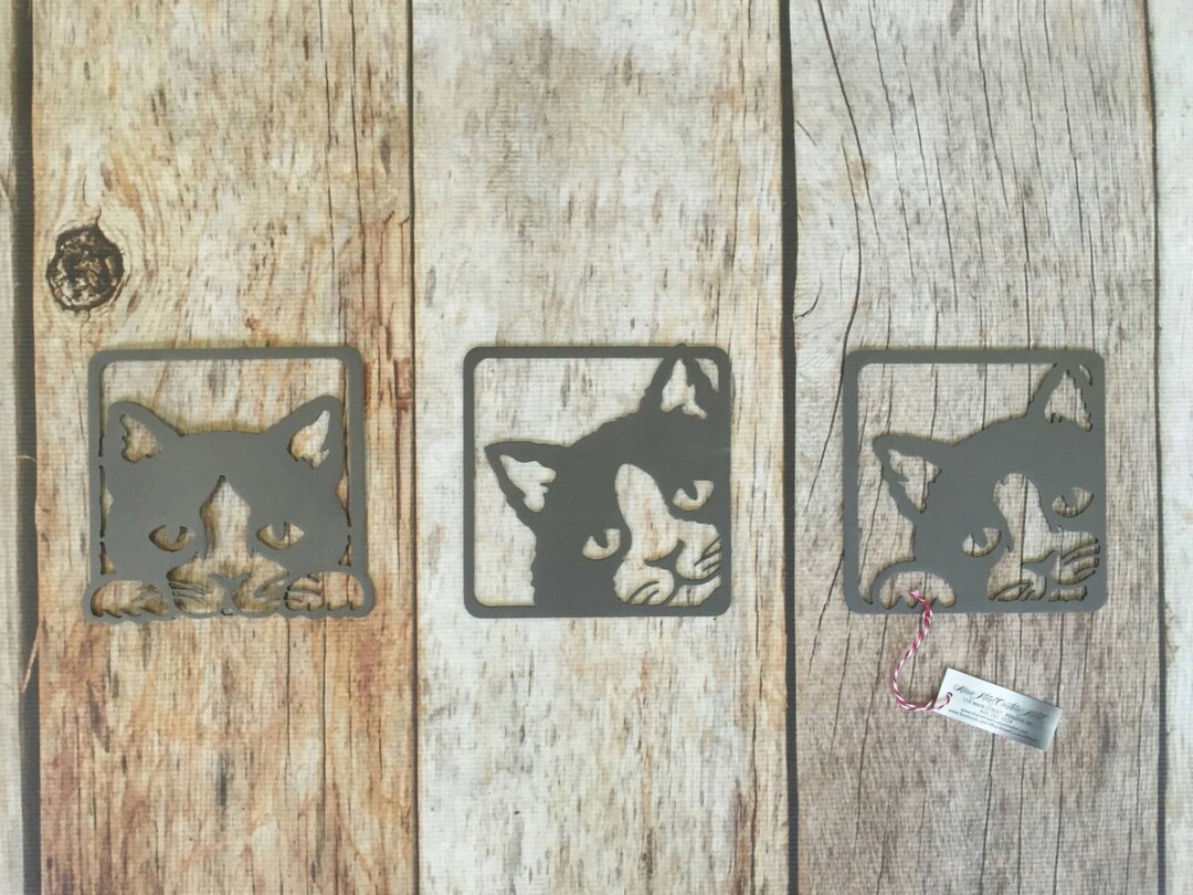 Cat Metal Art, Cat Art, Metal Cat Art, 3 Piece Cat Art Set - Etsy