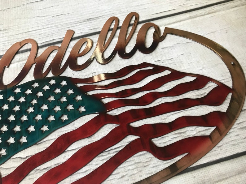American Flag Custom Name Sign - Etsy
