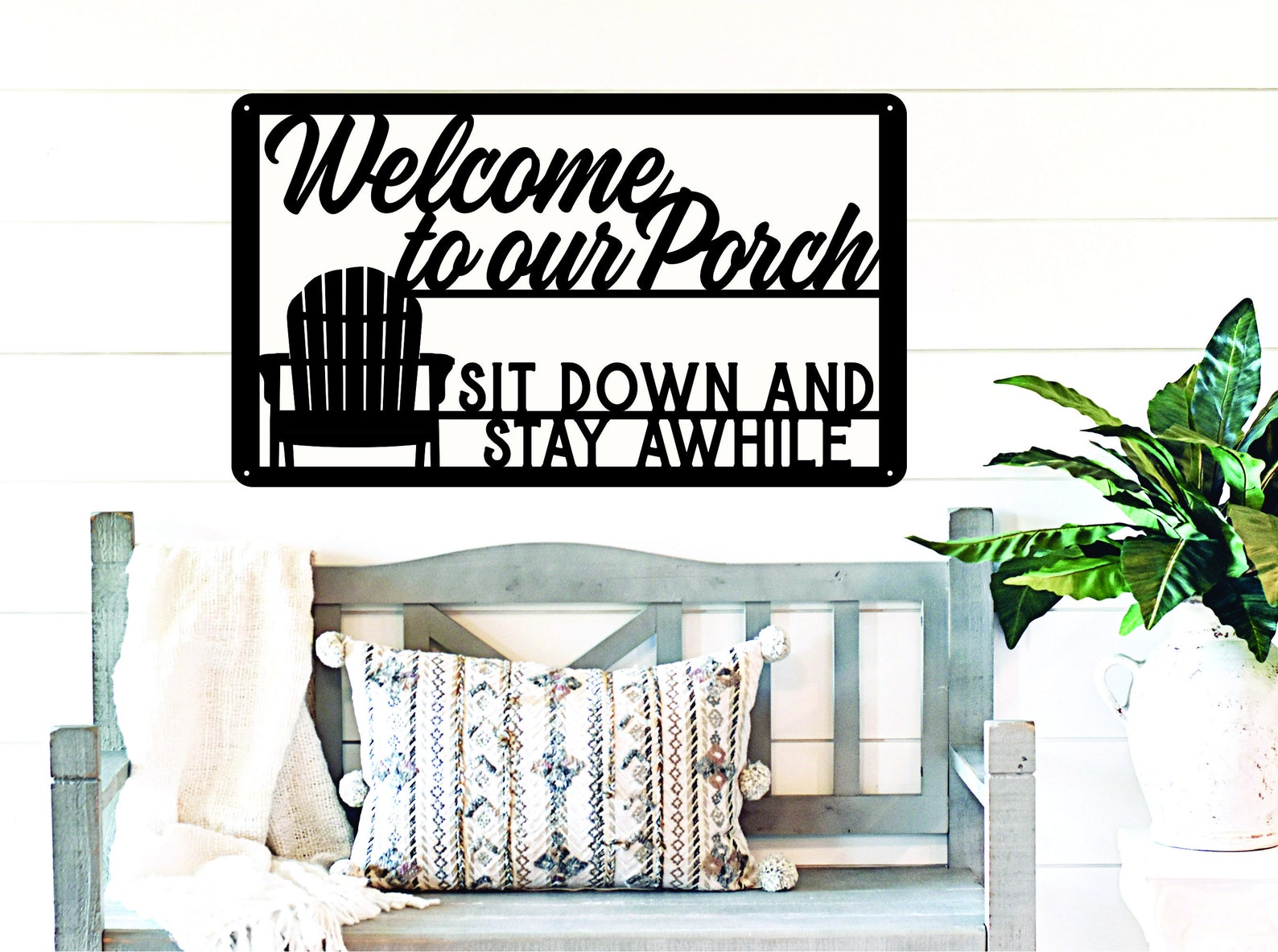 Welcome to Our Porch Custom Metal Sign Porch Sign Porch Art - Etsy