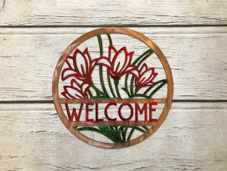 Welcome Tulip Sign, Tulip Wall Sign, Tulip Door Sign - Etsy
