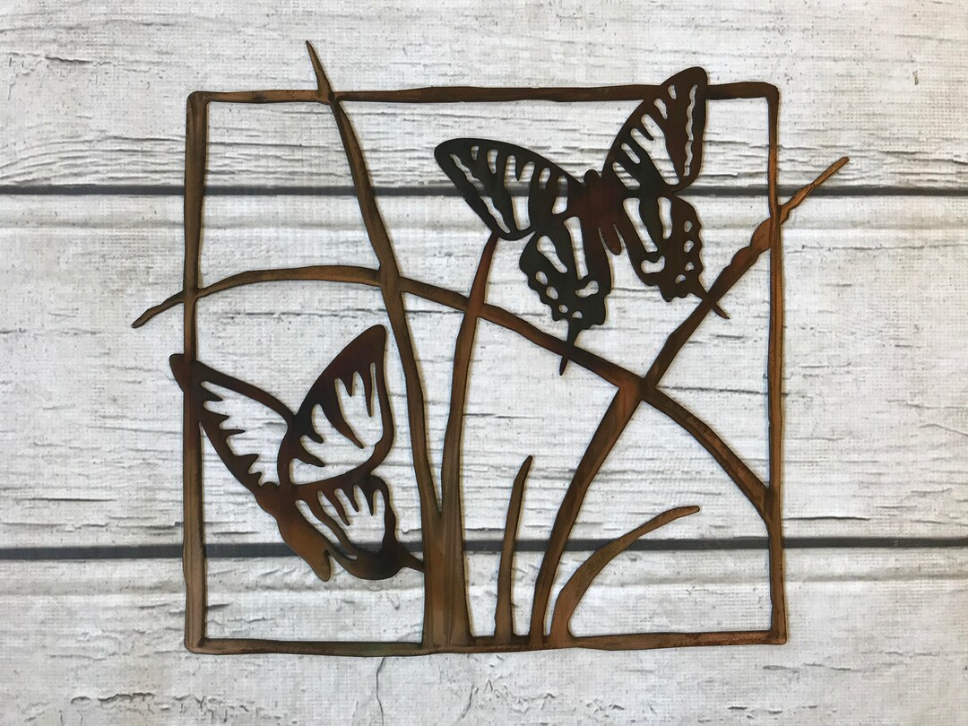 Butterfly Metal Art, Butterfly Sign, Garden Metal Art, Garden Butterfly ...