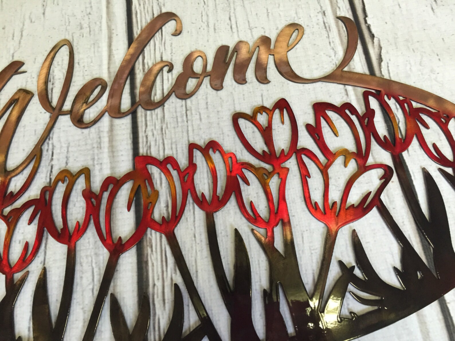 Welcome Tulip Sign Metal Tulip Art Welcome Tulip Art - Etsy