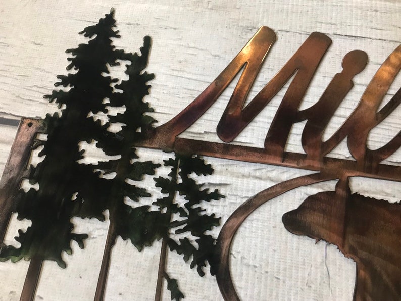 Personalized Nature Scene Bear Sign Tree Sign Custom Metal - Etsy