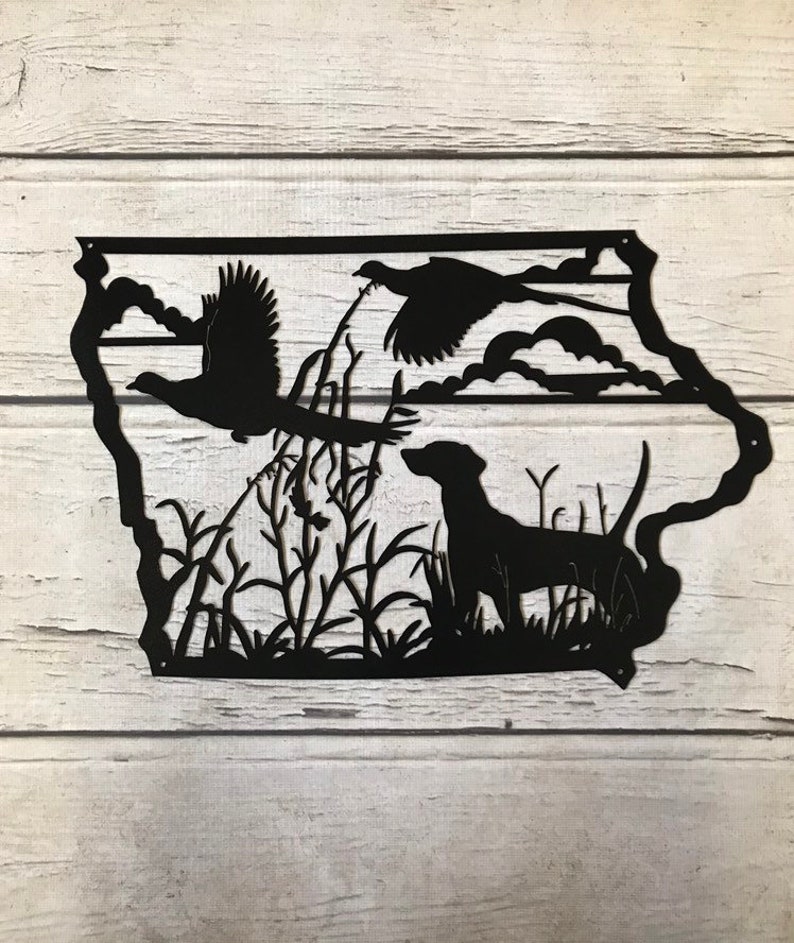 Iowa Pheasant Hunting Scene Pheasant Art Iowa Wildlife - Etsy