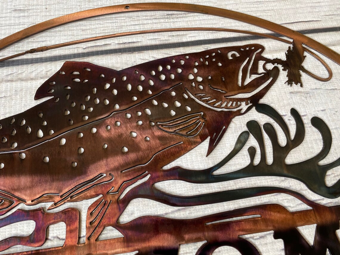 Salmon Welcome Metal Sign - Etsy