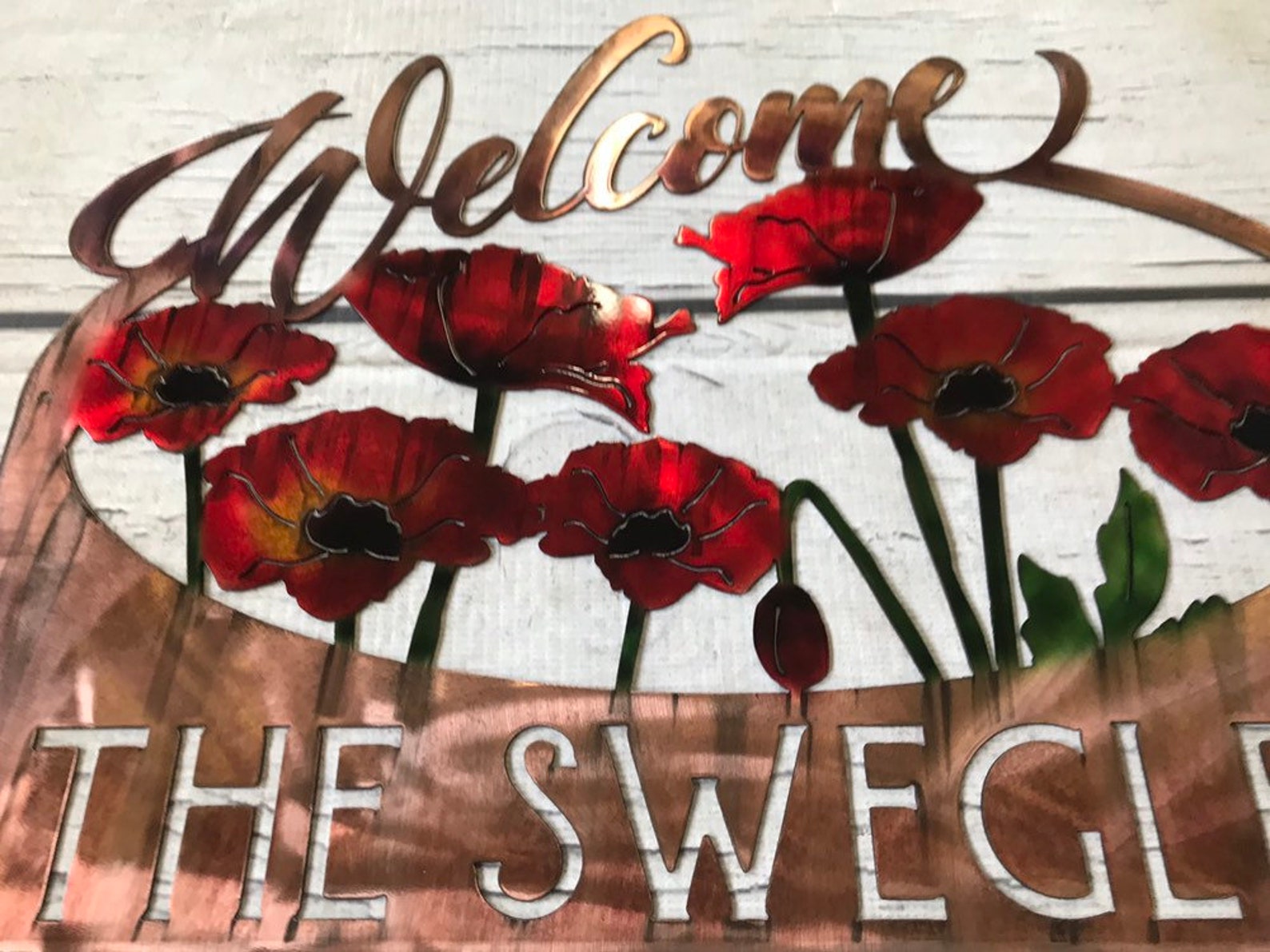 Personalized Welcome Sign Featuring Poppies - Etsy