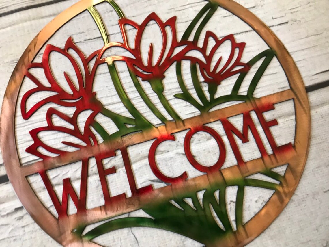 Welcome Tulip Sign Tulip Wall Sign Tulip Door Sign | Etsy