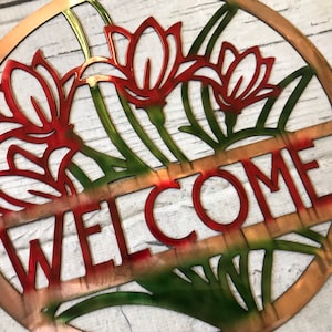 Welcome Tulip Sign, Tulip Wall Sign, Tulip Door Sign - Etsy