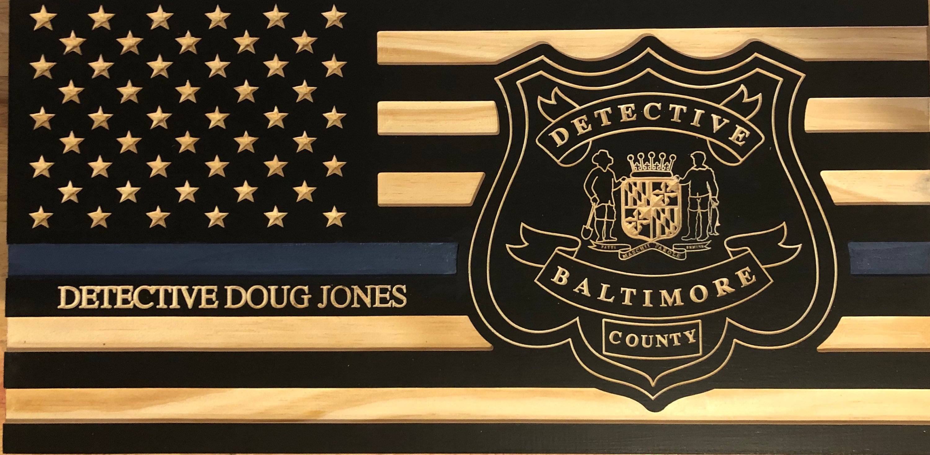 Thin Blue Line With Badge - Etsy