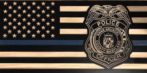 Thin Blue Line With Badge | Etsy