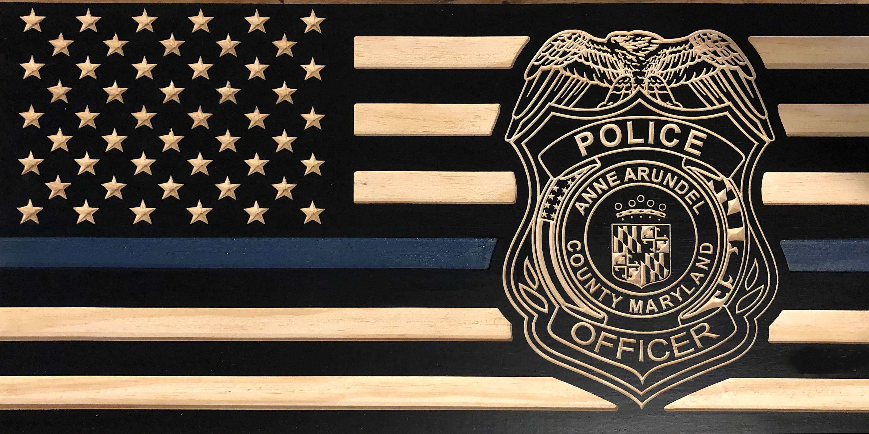 Thin Blue Line With Badge - Etsy