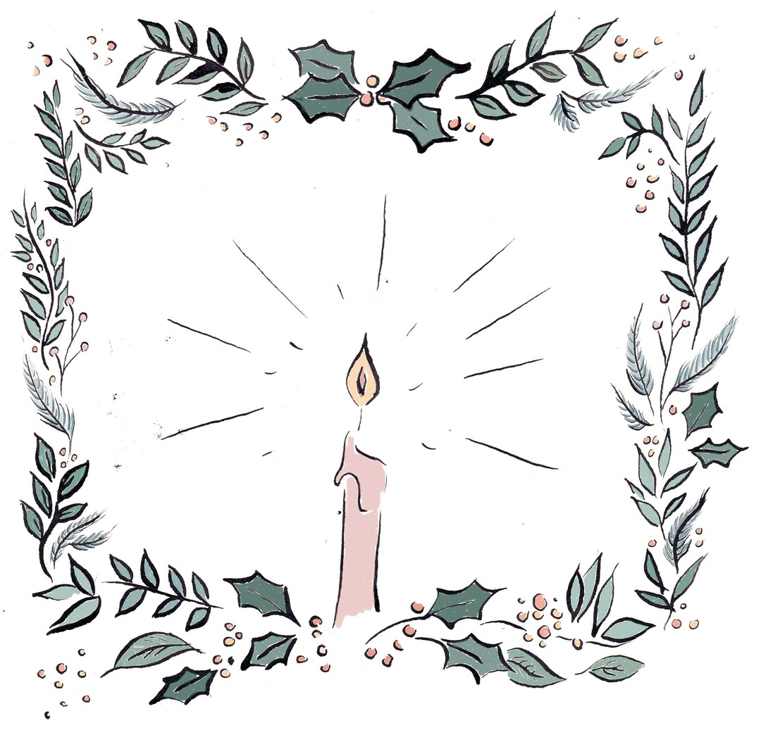 Printable Christmas Candle Garland, Digital Download, Christmas ...