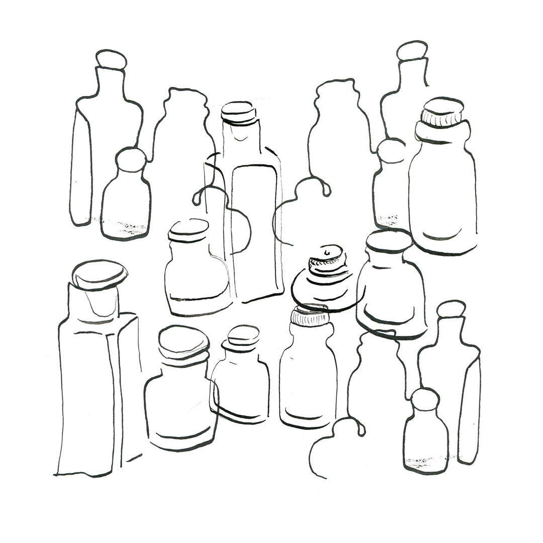 Printable Apothecary Bottles Illustration, Digital Download of ...