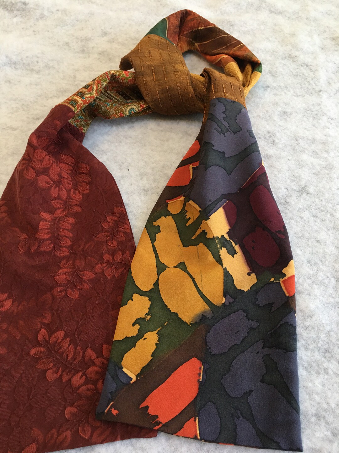 VIBRANT Silk Scarf in Fall Colors - Etsy