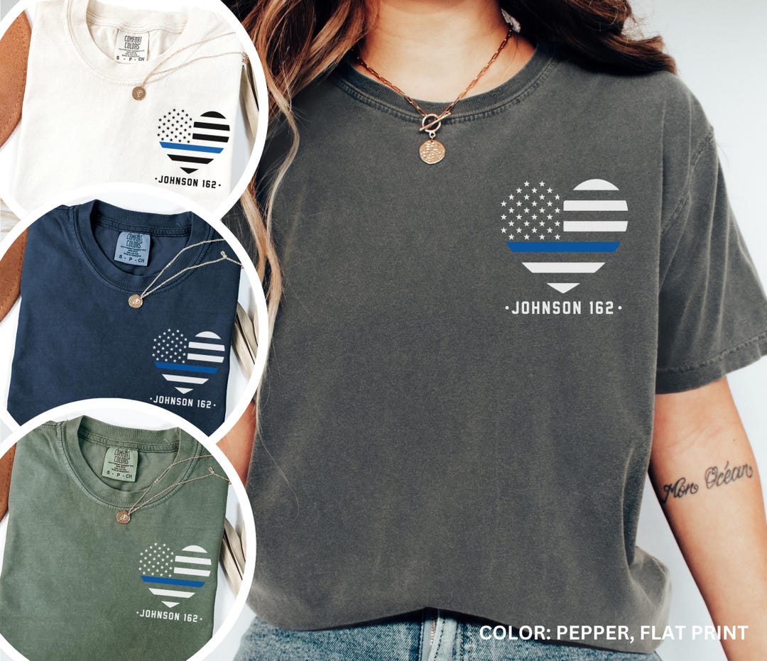 Comfort Colors Custom Police T-shirt With Name, Personalized Police ...