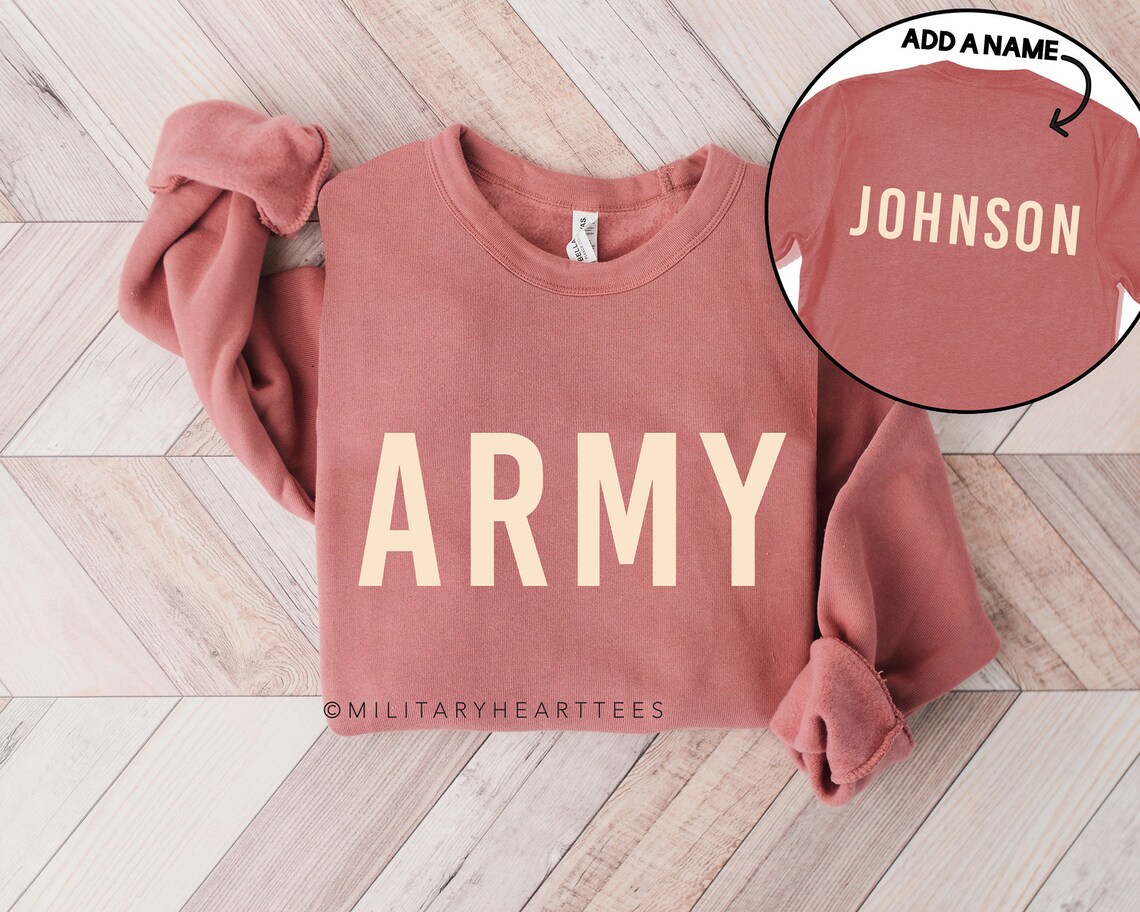 Army Sweatshirt With Name, Personalized Army Sweatshirt, Army Crewneck ...