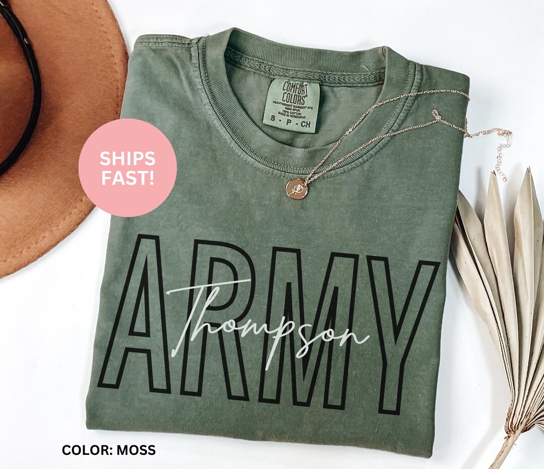 Army T-shirt With Name, Comfort Colors Army Shirt, Personalized Army ...