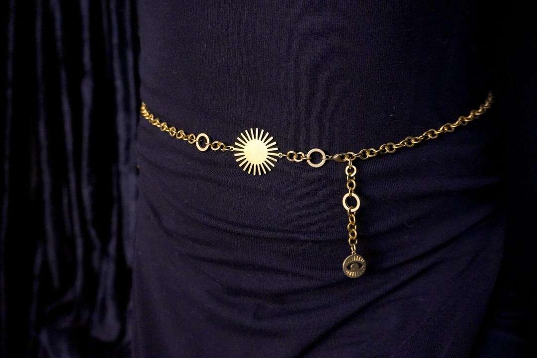 SUN Celestial Waist Chain / Brass - Belly Jewelry - Golden Body Chain ...