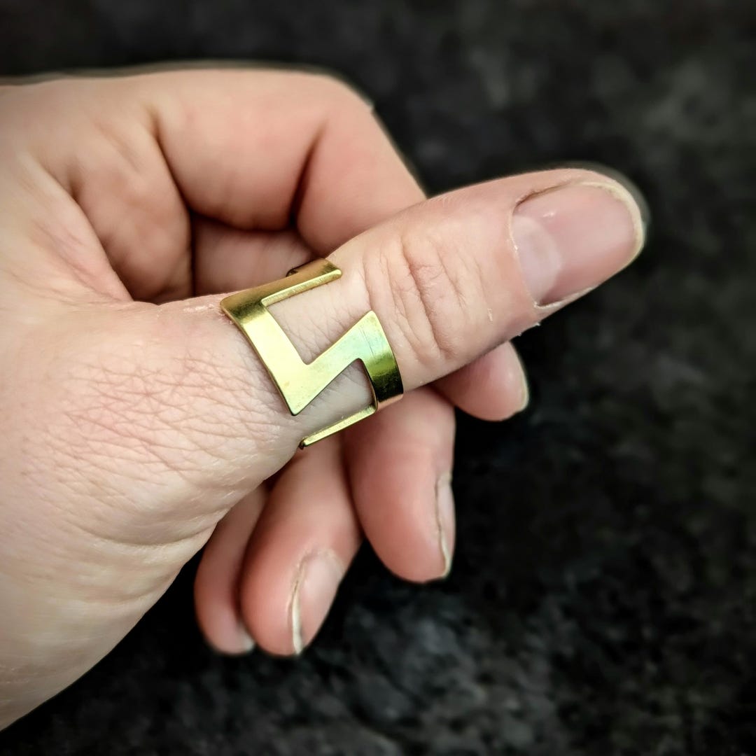 GREEK Ring / Brass Gold Adjustable Greek Key Historical Ring for Thumb ...