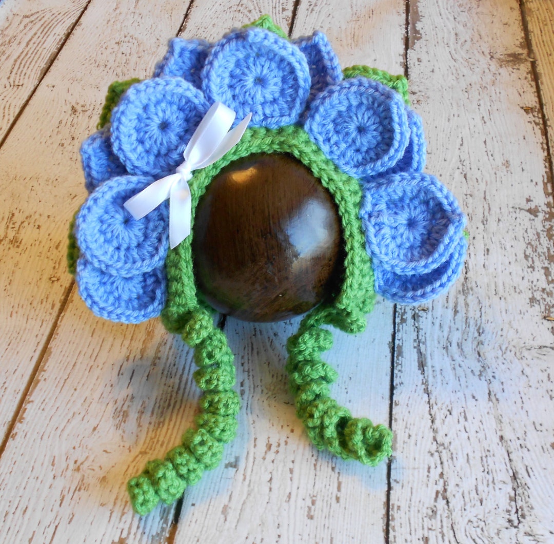 Crochet Bluebell Flower Bonnet- Newborn to 6-12 Months- Photo Props - Etsy