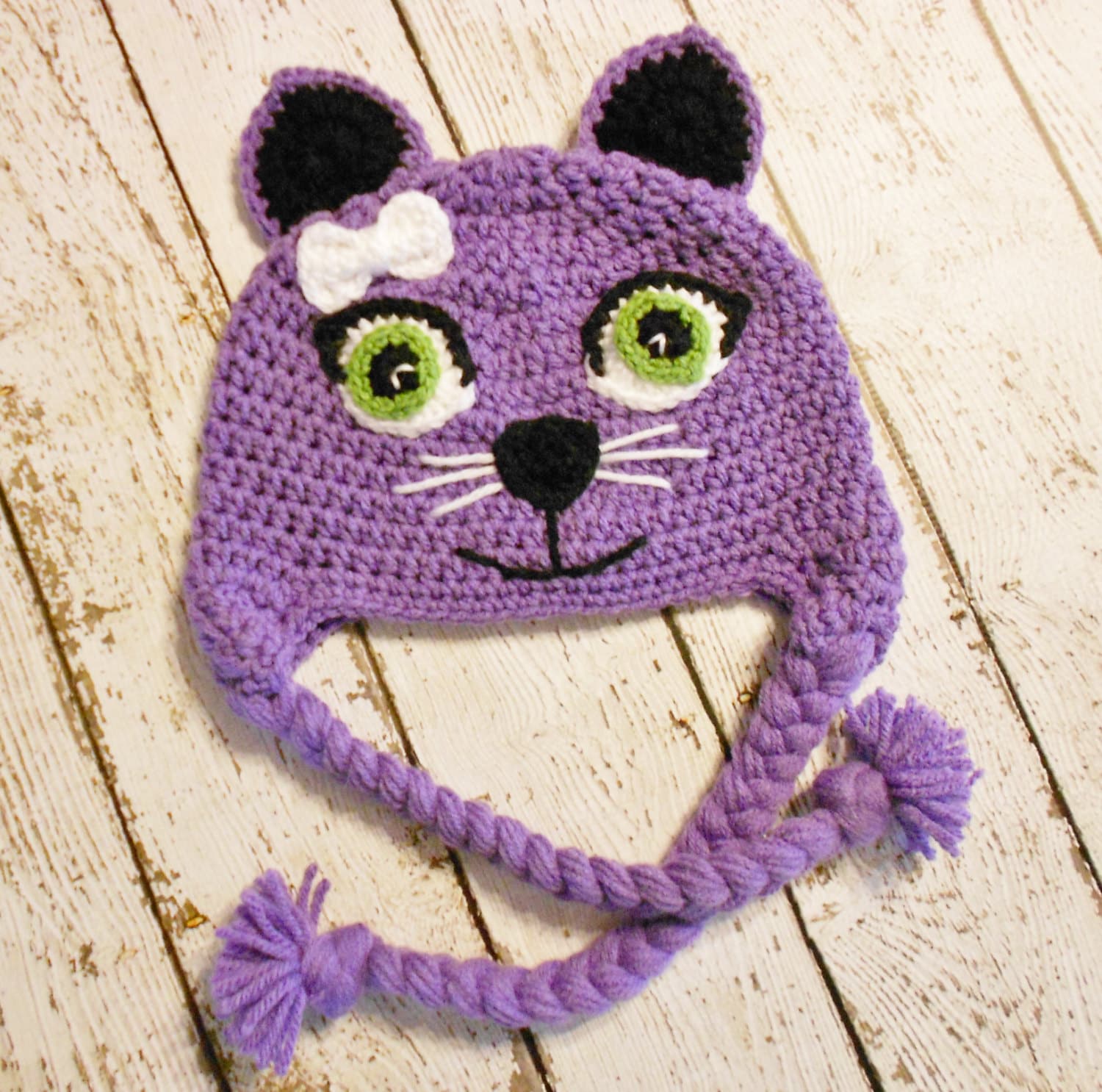 Crochet Kitty Cat Hat-purple-newborn to Adult - Etsy