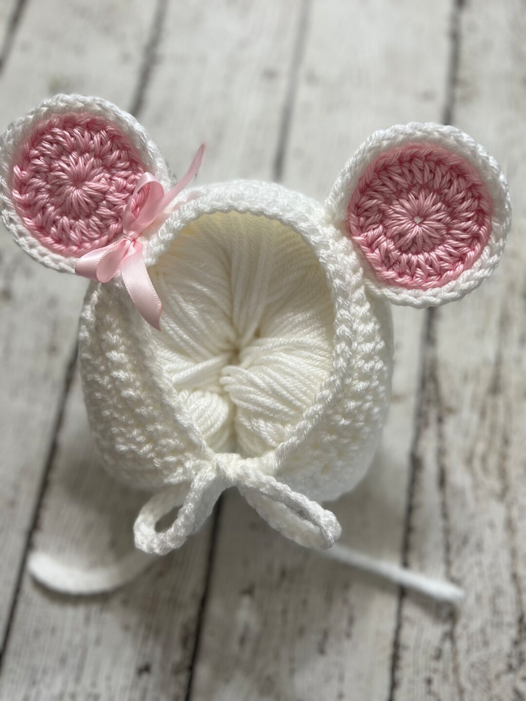 Crochet Mouse Bonnet- Newborn to 6-12 Months- Photo Props - Etsy