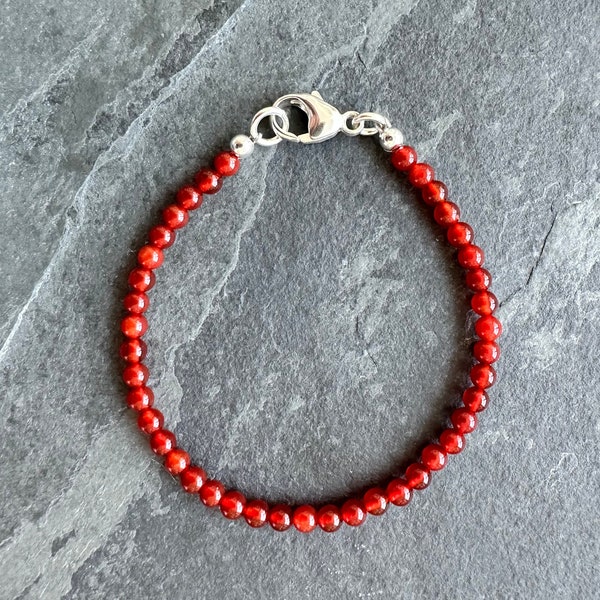 Red Beaded Bracelet - Etsy