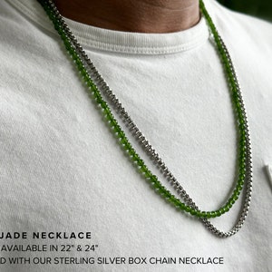 Jade Bead Necklace, Men's Necklace, Men's Bead Necklace, Jade Jewelry ...