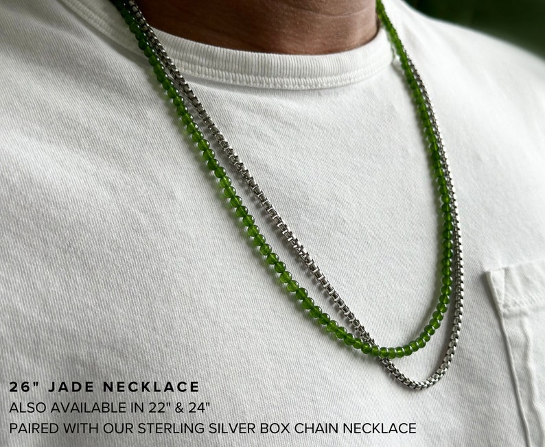 Jade Bead Necklace, Men's Necklace, Men's Bead Necklace, Jade Jewelry ...