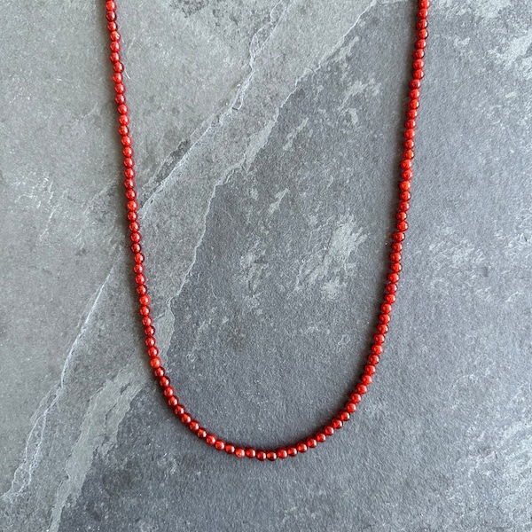 Red Bead Necklace - Etsy