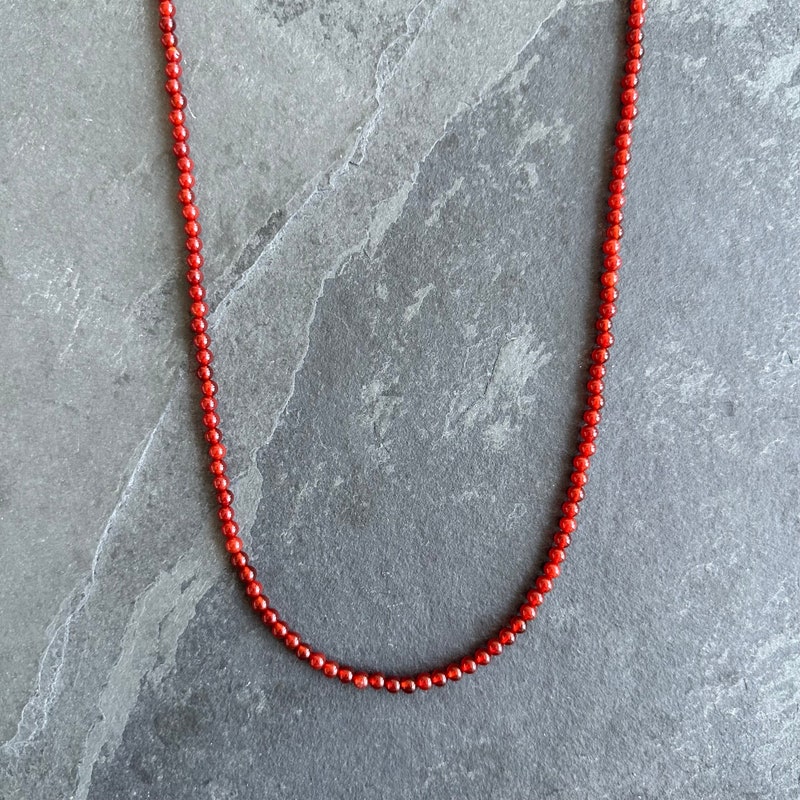 Red Bead Necklace - Etsy