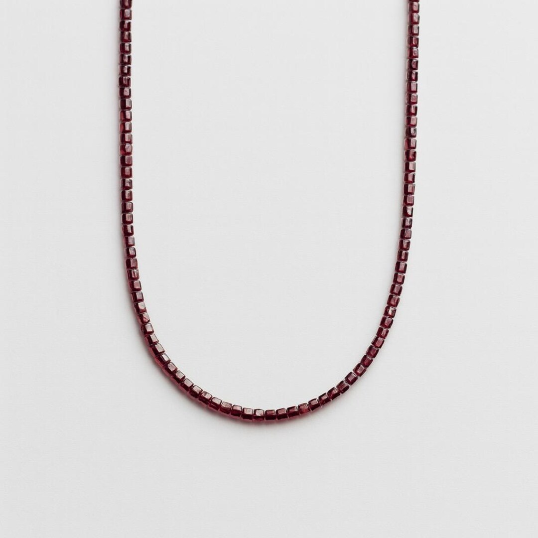 Faceted Garnet Beaded Necklace, Sterling Silver or Gold Filled Clasp - Etsy
