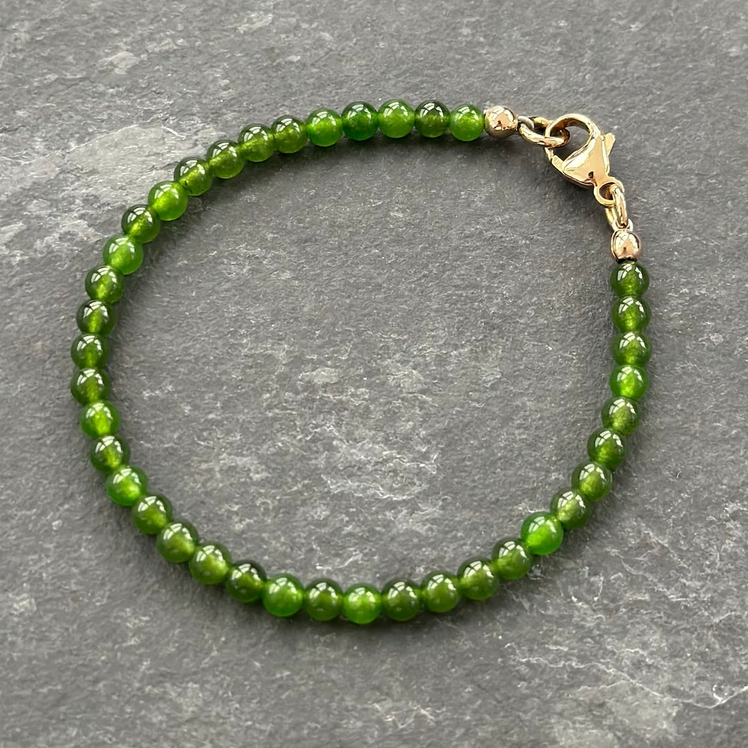 Jade Bead Bracelet, Gold Clasp, Men's Bracelet, Mens Bead Bracelet, Jade Bracelet, Gift for Him ...