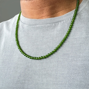 Jade Bead Necklace, Men's Necklace, Men's Bead Necklace, Jade Jewelry ...