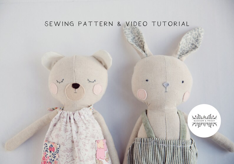 Bunny & Teddy Digital Sewing Pattern Plus Video Tutorial - Etsy New Zealand