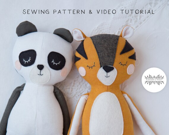 Tiger & Panda Digital Sewing Pattern and Video Tutorial | Etsy Australia