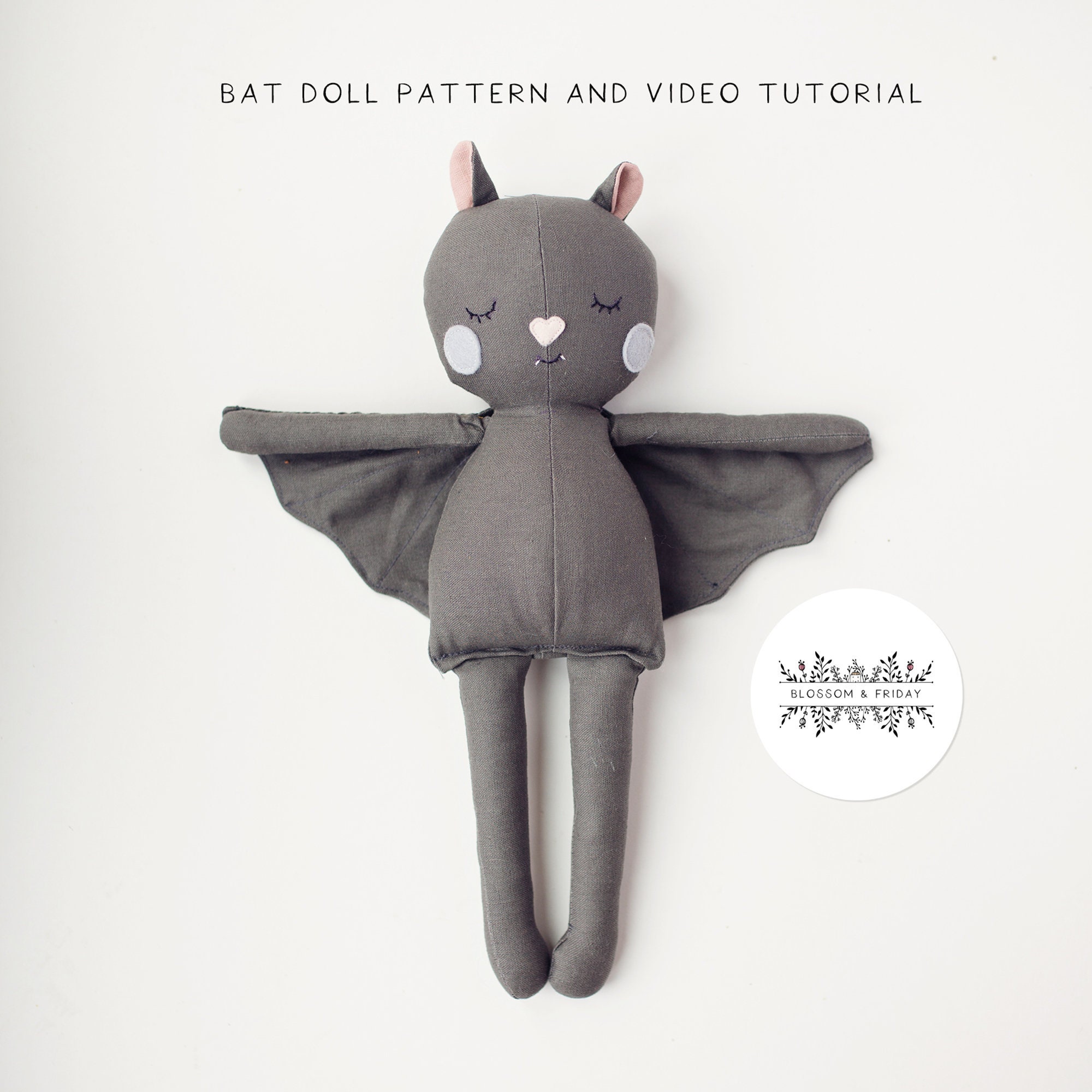Bat Doll Sewing Pattern & Video Tutorial - Etsy