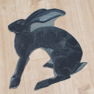 Large Linocut Print of a Hare - Etsy Australia