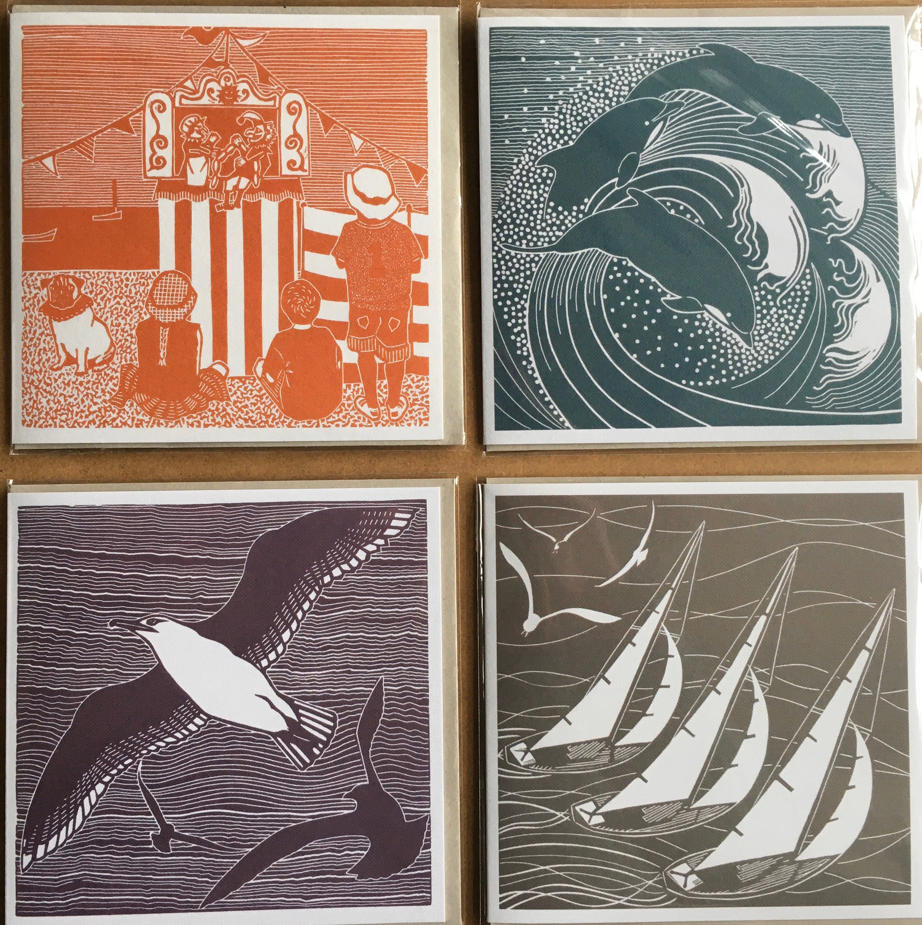 Pack of 12 Seaside Themed Cards - Etsy