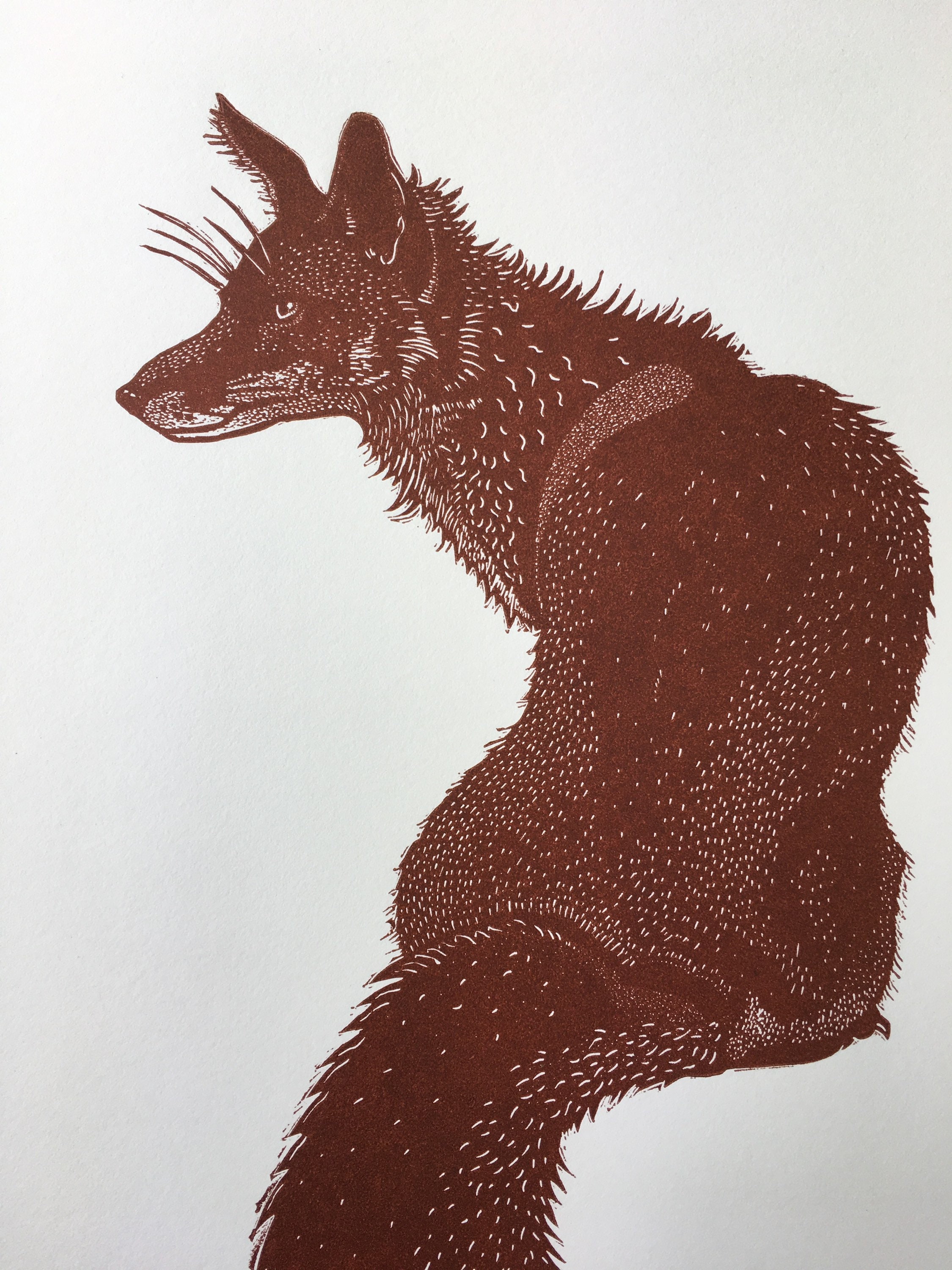 Linocut Print of a Fox - Etsy