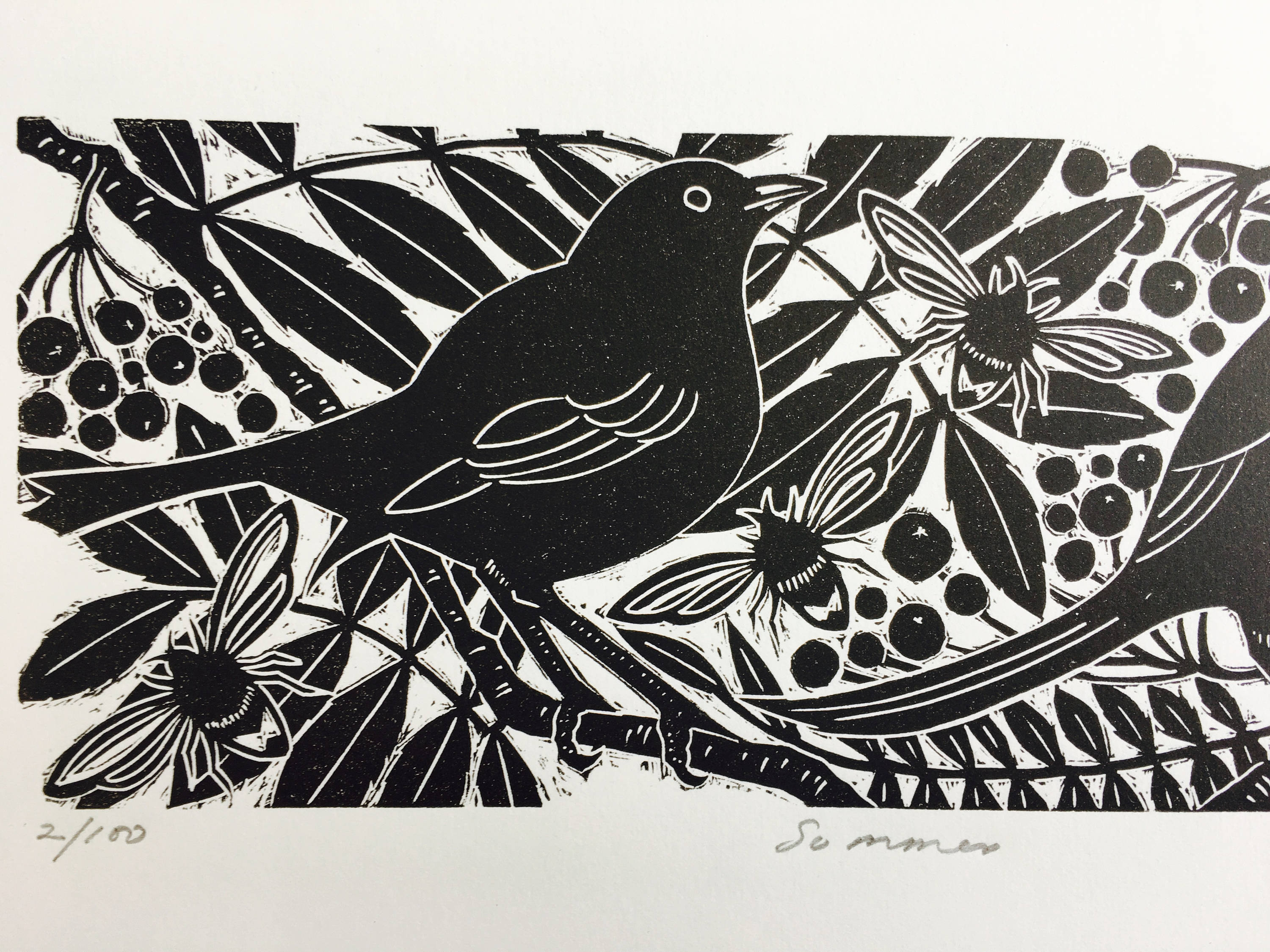 Linocut Print of Autumn - Etsy