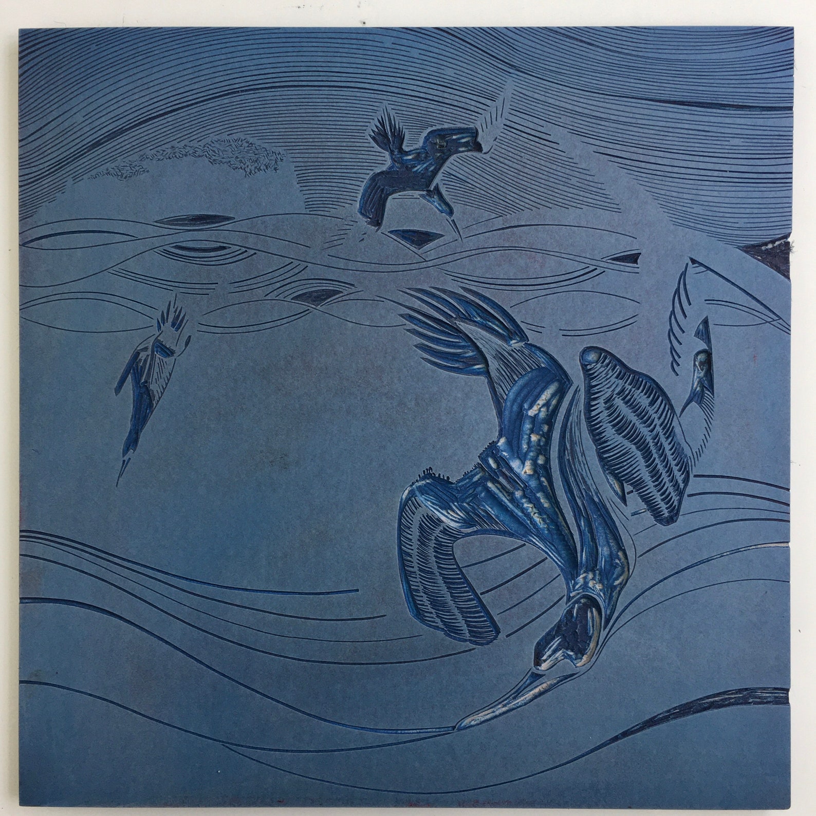 Linocut of the Bass Rock - Etsy