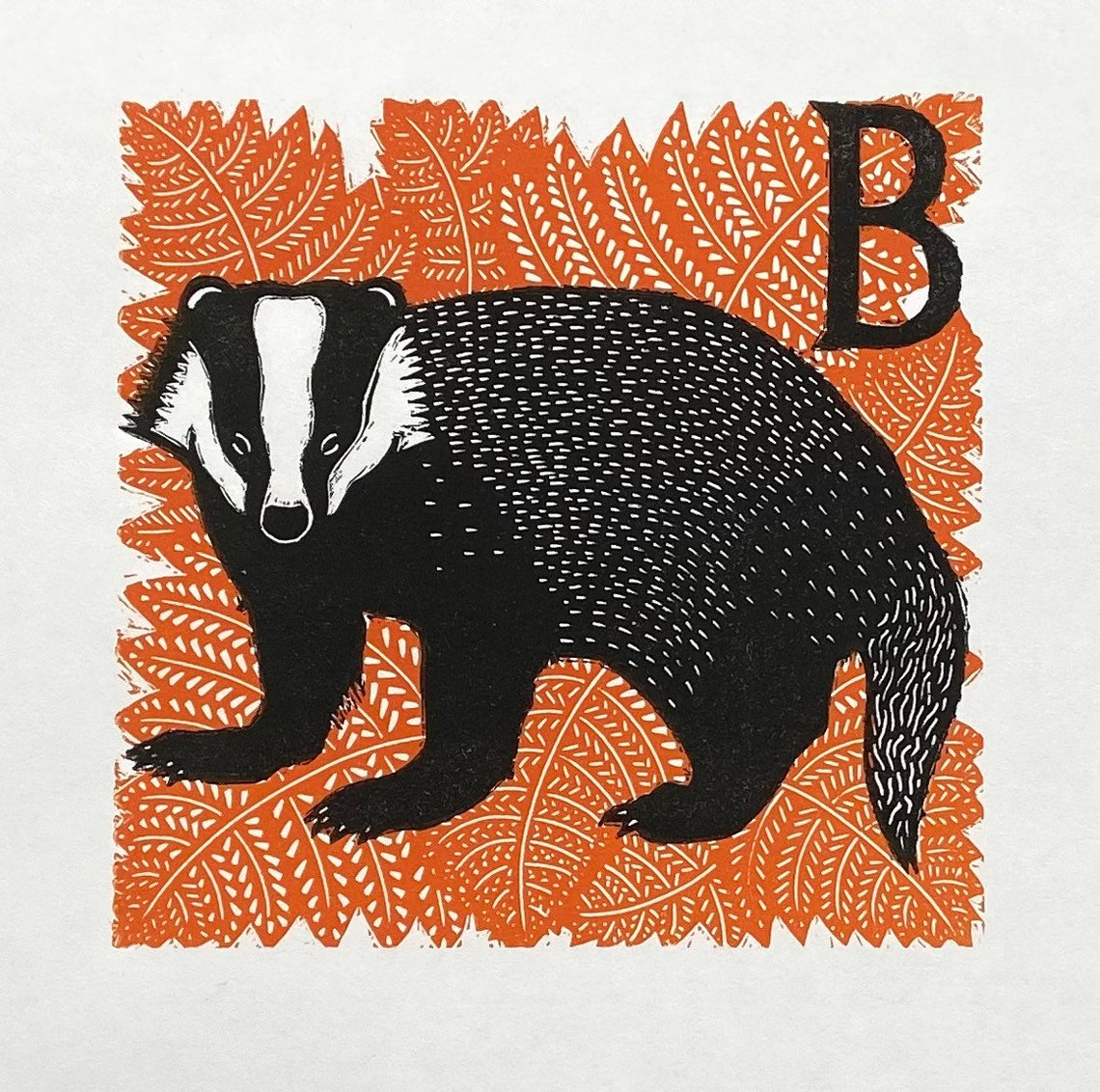 Hand Pulled Limited Edition Linocut Print of a Badger - Etsy