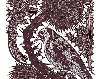 Linocut Thistle - Etsy