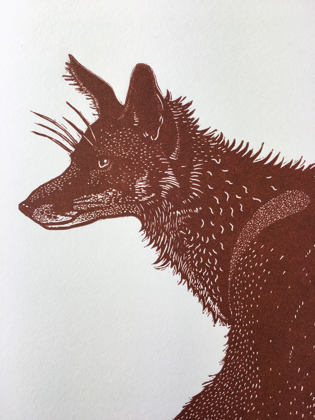 Linocut Print of a Fox - Etsy