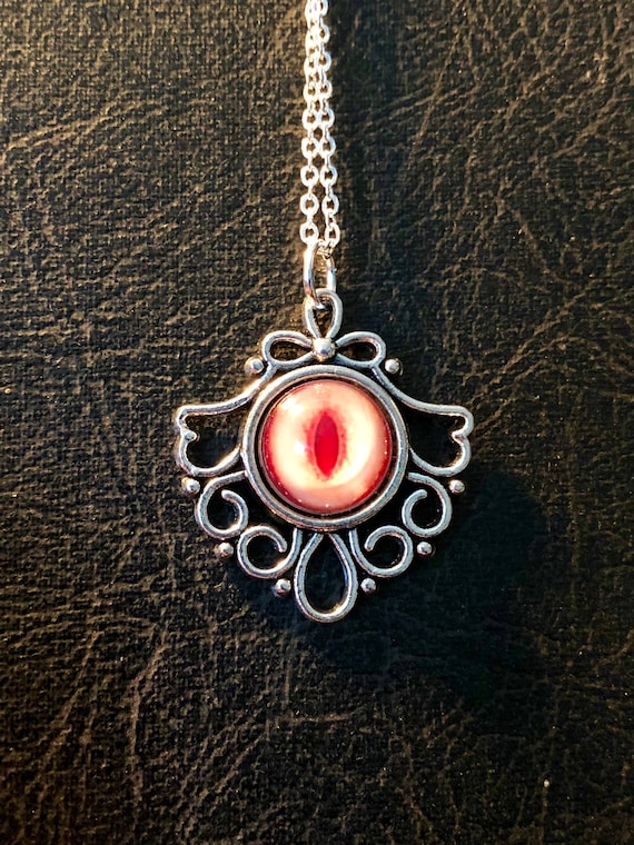 Tiny Pink Albino Red Fox Eye Taxidermy Acrylic Eye Necklace | Etsy